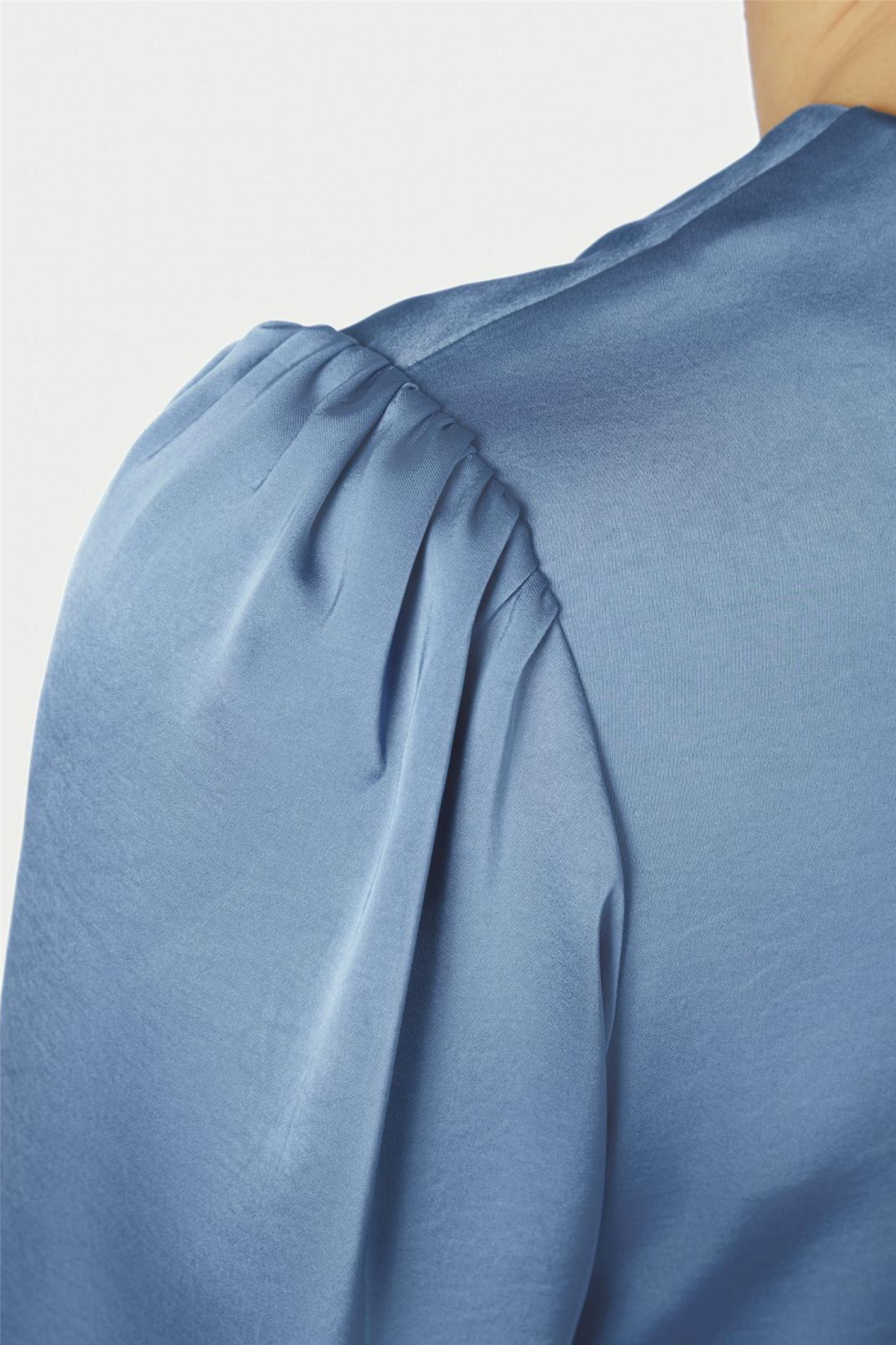 Rista Heavy Sateen Blouse Smoke Blue – Me & My Cousin